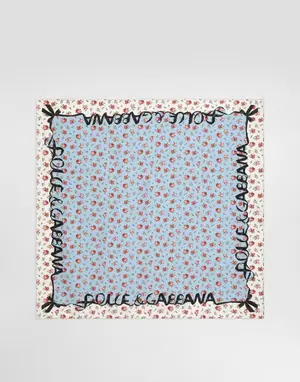Dolce & Gabbana Small Rose-print Silk Twill Scarf 70x70 Collection - Multicolor