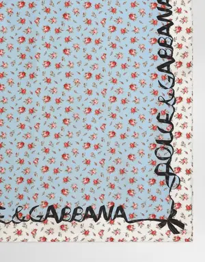 Dolce & Gabbana Small Rose-print Silk Twill Scarf 70x70 Collection - Multicolor