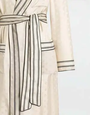 Dolce & Gabbana Logo And Stripe-print Twill Robe Underwear And Loungewear - Multicolor