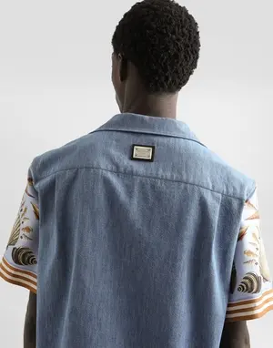 Dolce & Gabbana Silk And Cotton Denim Shirt Denim Multi-colored