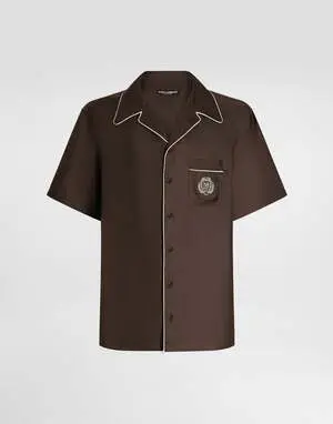Dolce & Gabbana Hawaii Silk Twill Shirt Shirts - Brown