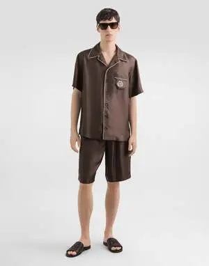 Dolce & Gabbana Hawaii Silk Twill Shirt Shirts - Brown