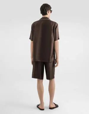 Dolce & Gabbana Hawaii Silk Twill Shirt Shirts - Brown