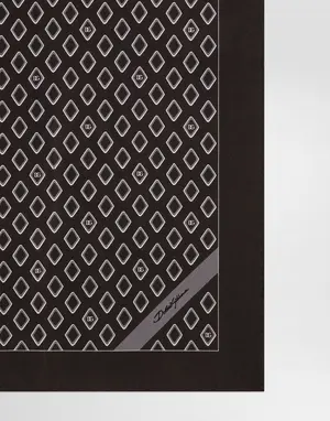 Dolce & Gabbana Silk Pocket Square With Micro-design And Logo Ties And Pocket Squares
