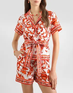 Dolce & Gabbana Majolica-print Poplin Shirt - Multicolor