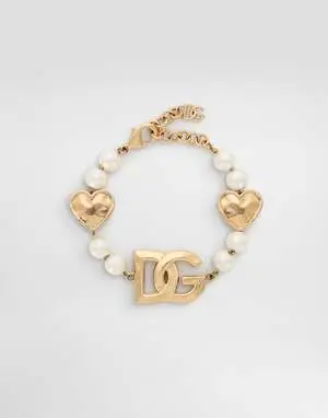Dolce & Gabbana Heart And Dg Logo Bracelet - Gold