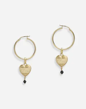 Dolce & Gabbana 18-carat Yellow Hoop Earrings With Black Jade - Gold