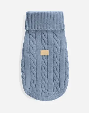 Dolce & Gabbana Wool Dog Sweater Dog Accessories Light Blue - Azure