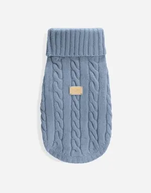 Dolce & Gabbana Wool Dog Sweater Dog Accessories Light Blue