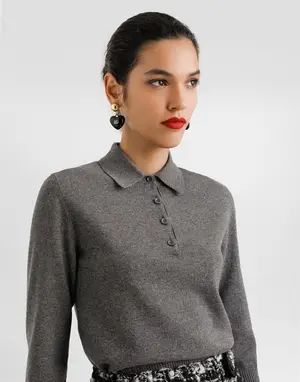 Dolce & Gabbana Cashmere Polo Sweater Sweaters And Cardigans Gray