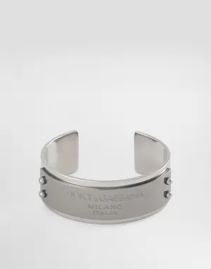 Dolce & Gabbana Rigid Bracelet With Logo Bijoux Metal - Silver