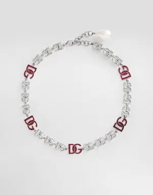 Dolce & Gabbana Short Necklace With Dg Multi-logo Bijoux Metal - Silver