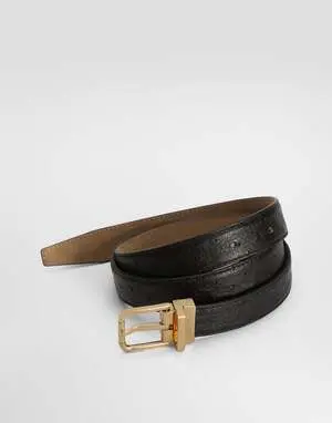 Dolce & Gabbana Ostrich Leather Belt - Man Belts 110 Black
