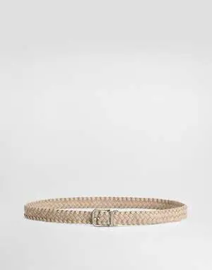 Dolce & Gabbana Woven Goatskin Belt Belts - Brown