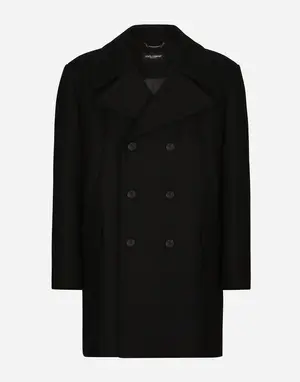 Dolce & Gabbana Wool Pea Coat Coats And Jackets - Black