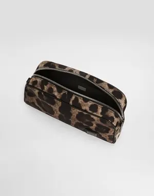 Dolce & Gabbana Leopard- Nylon Necessaire Briefcase And Clutches Animal