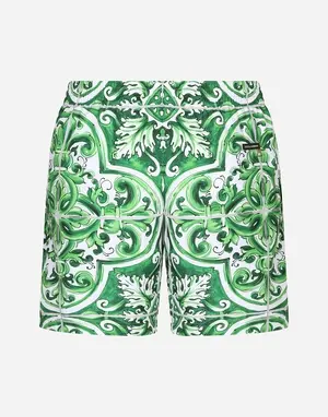 Dolce & Gabbana Majolica- Nylon Swim Trunks
