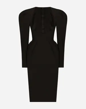 Dolce & Gabbana Calf-length Wool Dress With Open Neckline