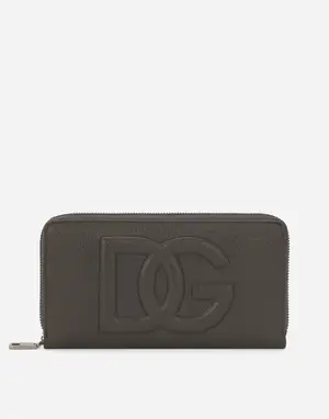 Dolce & Gabbana Zip-around Dg Logo Wallet Wallets And Small Leather Goods - Grey