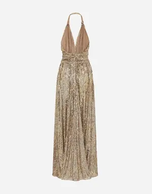 Dolce & Gabbana Long Sequined Dress With Slit Dresses