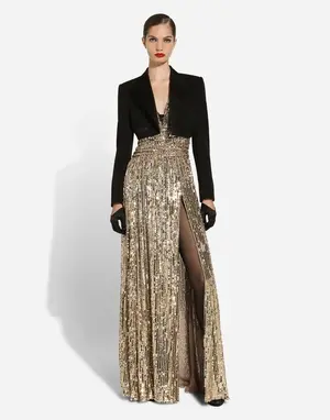 Dolce & Gabbana Long Sequined Dress With Slit Dresses