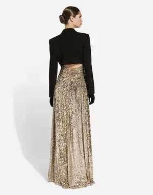 Dolce & Gabbana Long Sequined Dress With Slit Dresses
