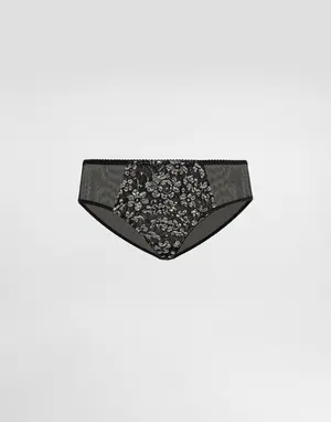Dolce & Gabbana Tulle And Lace Briefs Underwear - Black