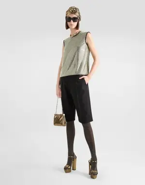Dolce & Gabbana Sleeveless Crystal Mesh Blouse