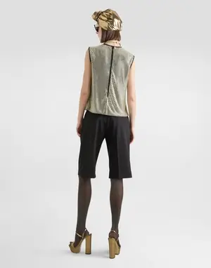Dolce & Gabbana Sleeveless Crystal Mesh Blouse