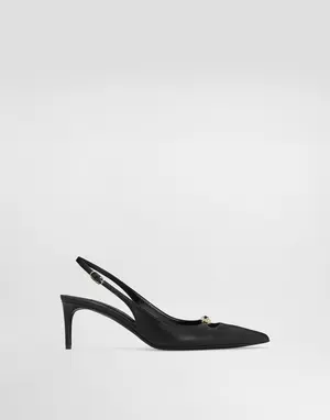 Dolce & Gabbana Lollo Silk Nappa Leather Slingback Pumps And Slingback - Black