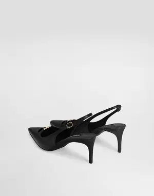 Dolce & Gabbana Lollo Silk Nappa Leather Slingback Pumps And Slingback