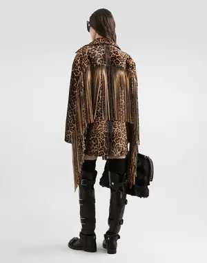 Dolce & Gabbana Leopard-print Fringed Jacket Coats And Jackets Multi-colored