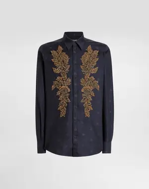 Dolce & Gabbana Logo-print Martini Poplin Shirt Shirts