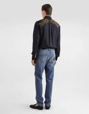 Dolce & Gabbana Logo-print Martini Poplin Shirt Shirts