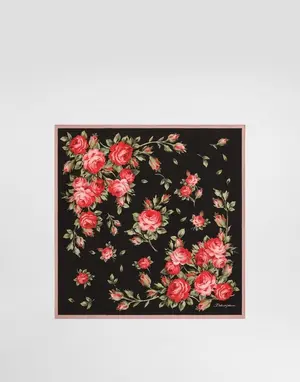 Dolce & Gabbana Rose Bouquet-print Silk Twill Scarf 50x50 Scarves And Silks - Multicolor