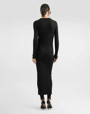 Dolce & Gabbana Long Ribbed Wool Cardigan Sweaters And Cardigans