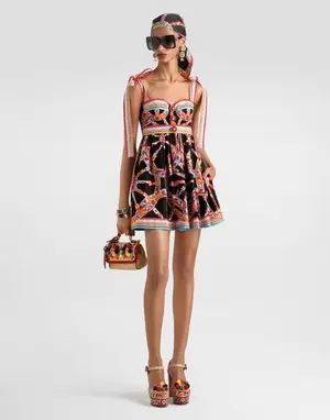 Dolce & Gabbana Carretto-print Poplin Dress Dresses Multi-colored - Multicolor