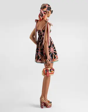 Dolce & Gabbana Carretto-print Poplin Dress Dresses Multi-colored - Multicolor