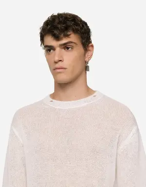 Dolce & Gabbana Single Logo Tag Creole Earring