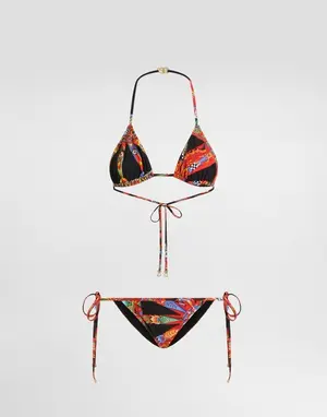 Dolce & Gabbana Carretto-print Triangle Bikini� Swimwear - Multicolor