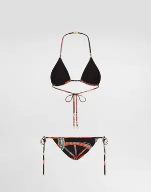 Dolce & Gabbana Carretto-print Triangle Bikini� Swimwear