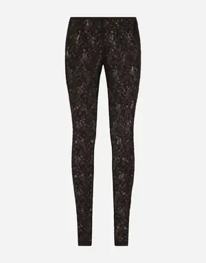 Dolce & Gabbana Lace Leggings Pants And Shorts - Black