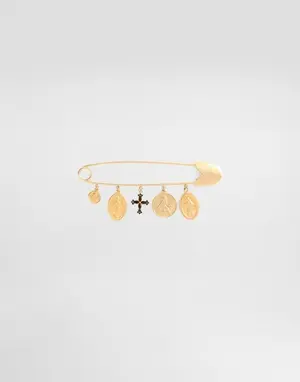 Dolce & Gabbana Safety Brooch With Cross And Medals Bijoux Metal - Gold
