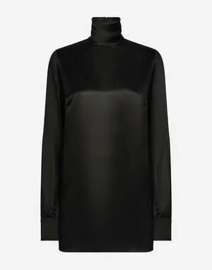 Dolce & Gabbana Silk Satin Blouse Shirts And Tops Silk - Black