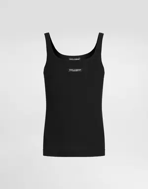 Dolce & Gabbana Ribbed Tank Top Collection Cotton - Black