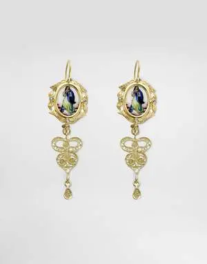 Dolce & Gabbana Sicily Earrings 18-carat Yellow And Colorless Sapphires Earrings Metal - Gold