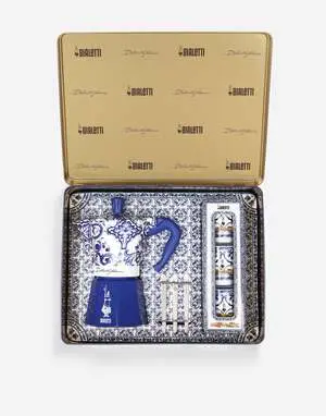 Dolce & Gabbana Moka Box Large + 3 Porcelain Cups & 3 Silver Stir Sticks Bialetti Accessories - Multicolor