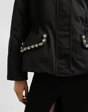 Dolce & Gabbana Nylon Jacket With Embossed Logo Coats And Jackets