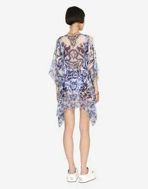 Dolce & Gabbana Majolica-print Chiffon Caftan