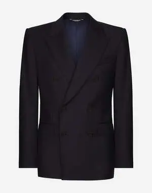 Dolce & Gabbana Double-breasted Wool Sicilia-fit Jacket Suits And Blazers - Blue